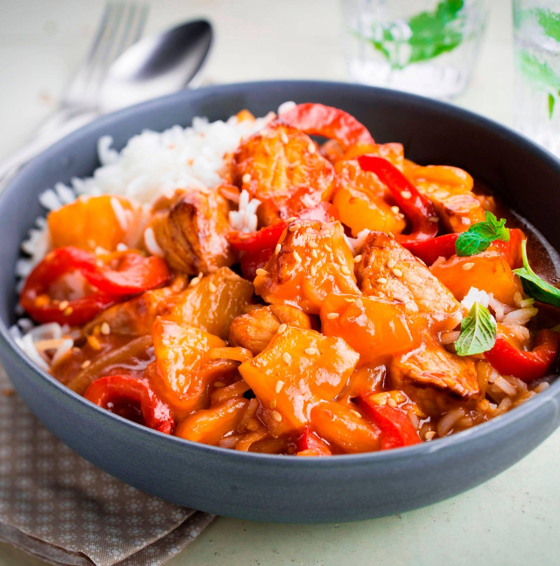 Varkensvlees in zoetzure saus - Recette Actifry Genius XL | Moulinex